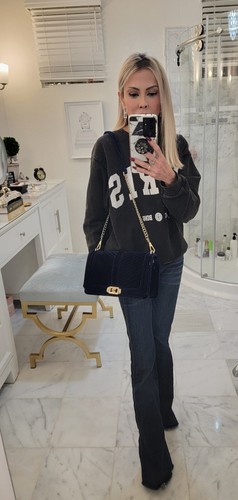 $495 REBECCA MINKOFF Navy Blue Velvet Chevon Shoulder Handbag NEW! ️ | eBay