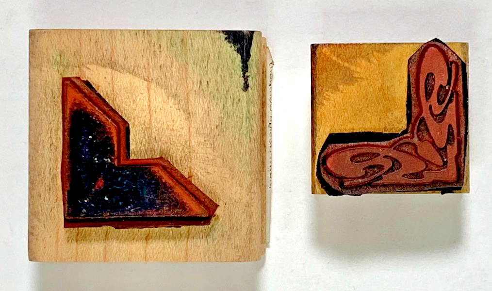 2 Corner Embellishment Rubber Stamps for Crafting and Card Making - Lot ...
