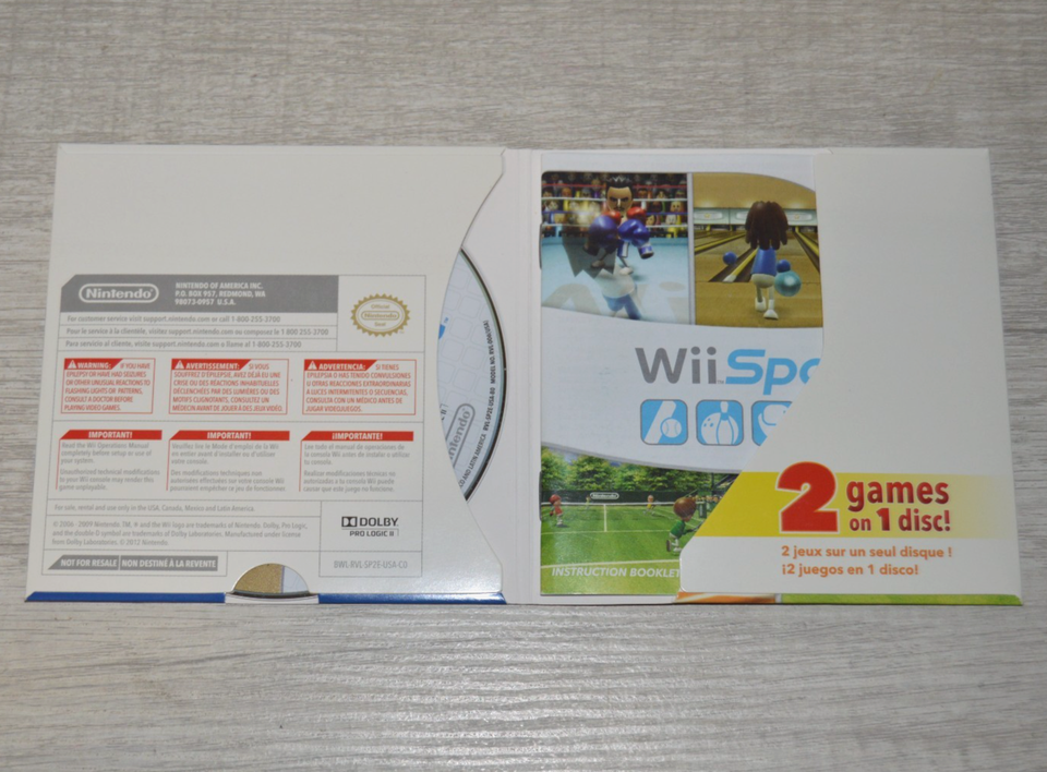 Wii Sports Resort Wii Sports 2 in 1 Combo Disc CIB Complete Manual Mint ...