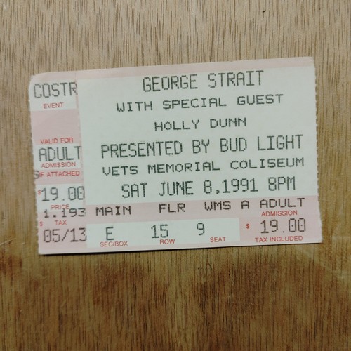 Vtg 90's Ticket Stub George Strait Veterans Memorial Coliseum Phoenix ...