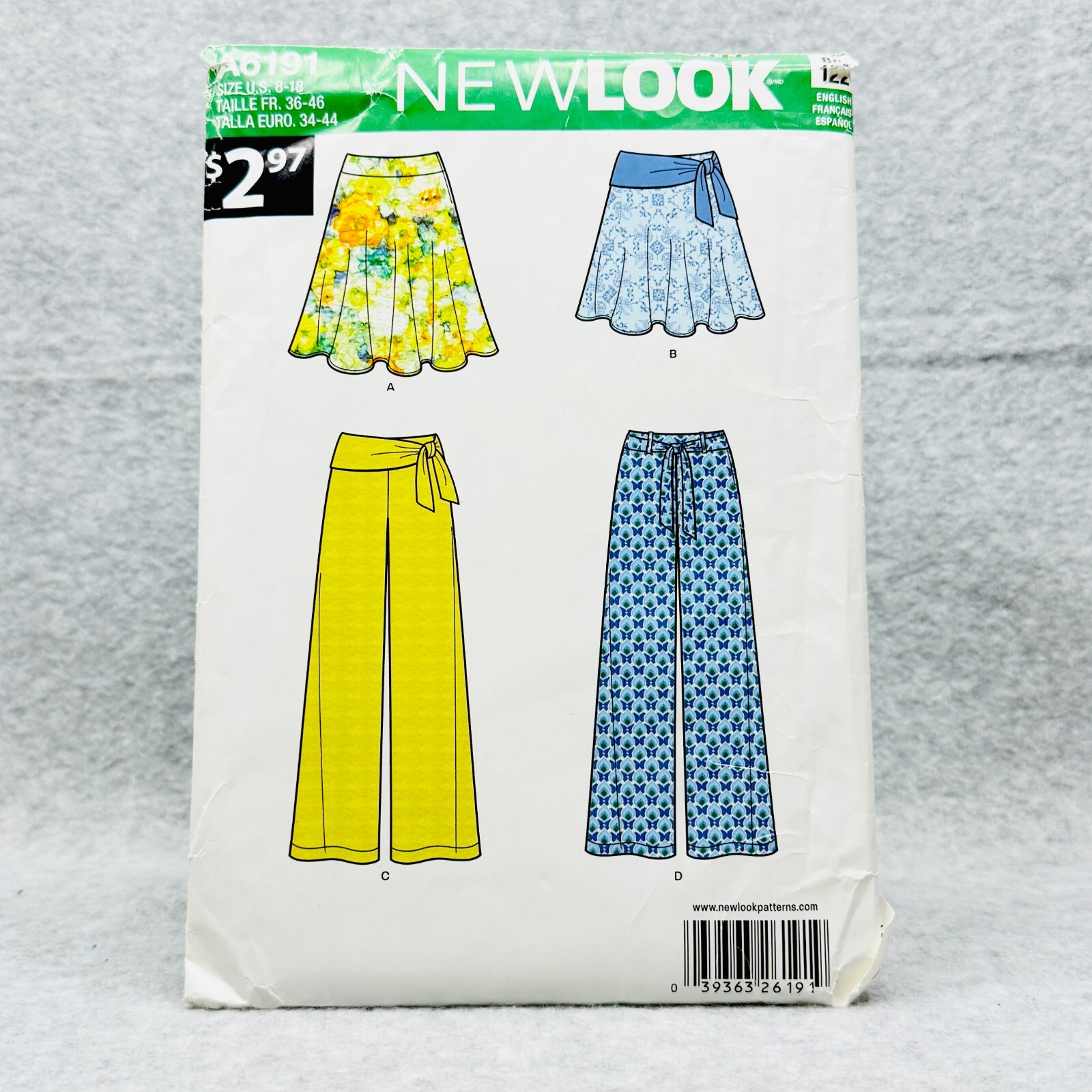 New Look 6191 Flared Skirt and Wide Leg Pants Misses Size 8 18 Sewing ...