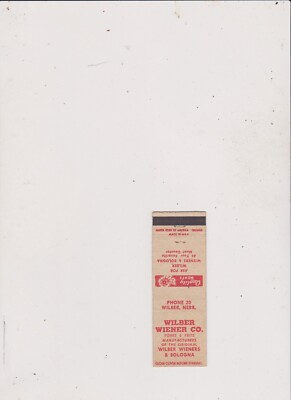 WILBER WIENER-WILBER,NE MATCHBOOK .FREE SHIPPING IN U S | eBay