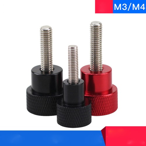 M3 M4 Aluminium+stainless Knurled Thumb Screw Hand Grip Knob Head Ø12 ...