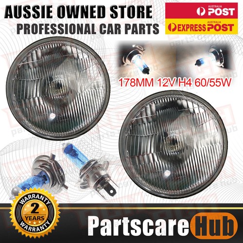 Headlight Kit Semi Sealed Headlamps W/ Super Bright H4 60W/55W 7" Round ...