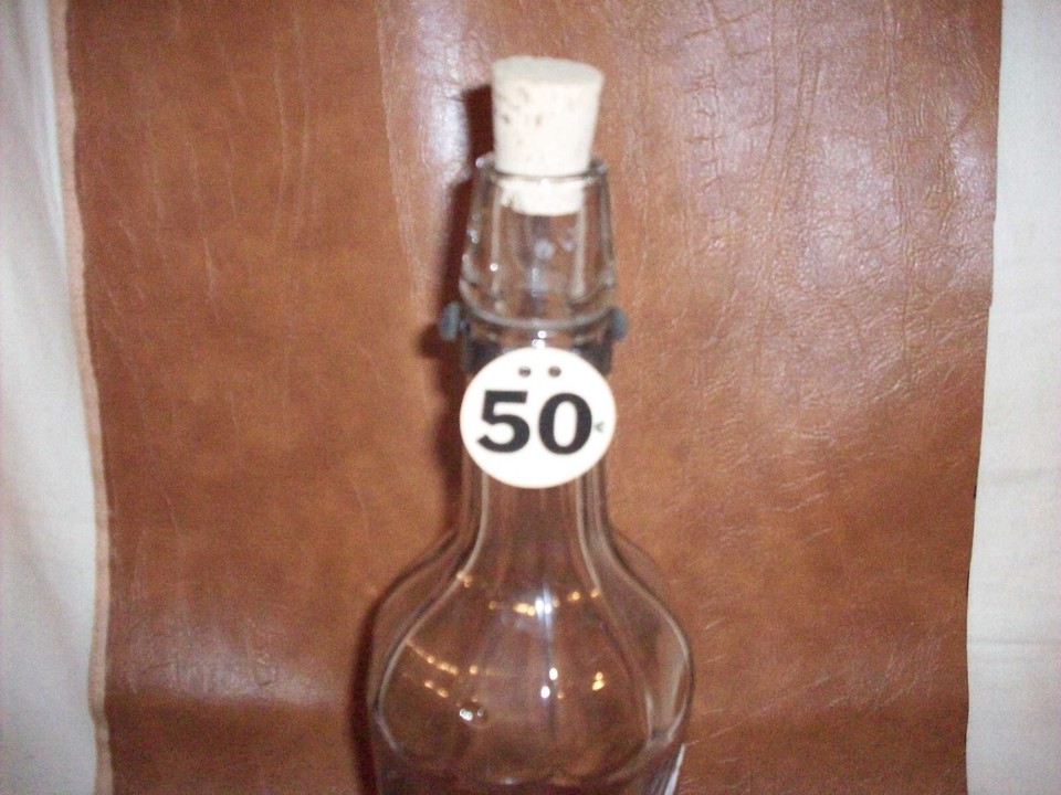 ANTIQUE BACK BAR BOTTLE WHITE ENAMEL LETTERING & CELLULOID PRICE LABEL ...