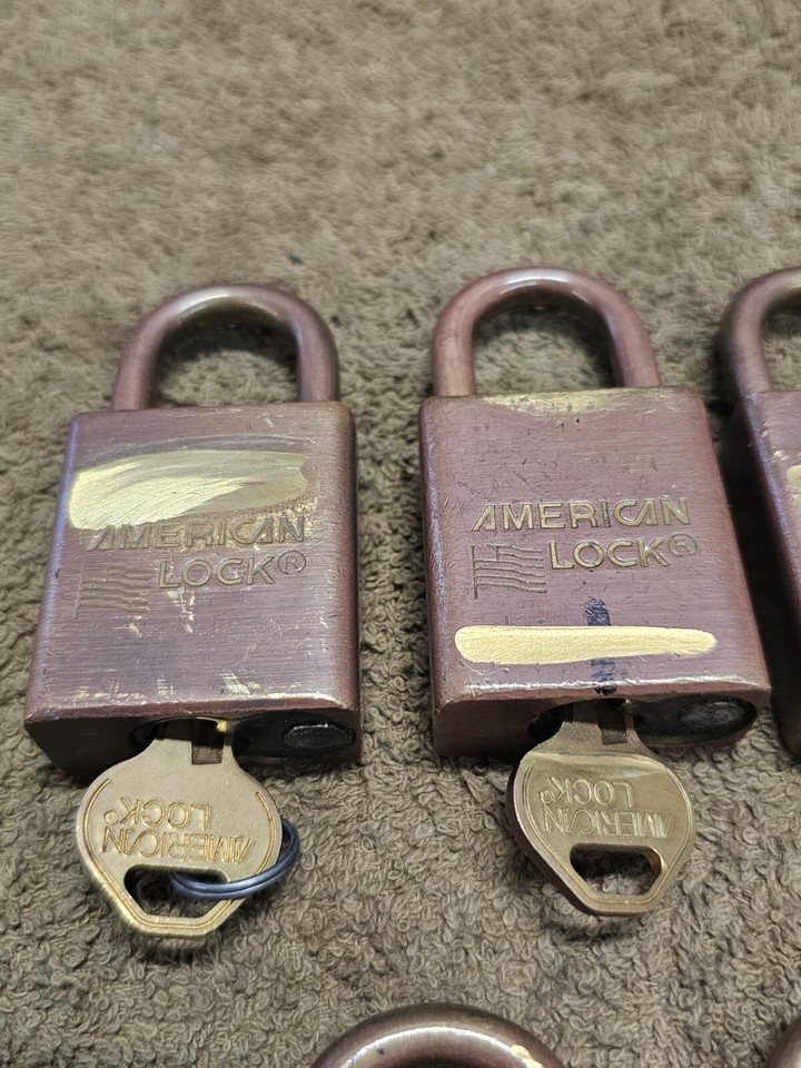 7 American Lock Brass US Military Padlock Pad Lock | eBay
