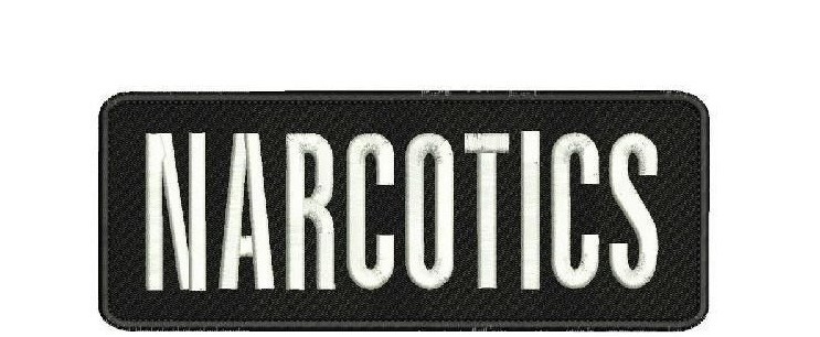 NARCOTICS embroidery patches 2x5 hook ON BACK | eBay