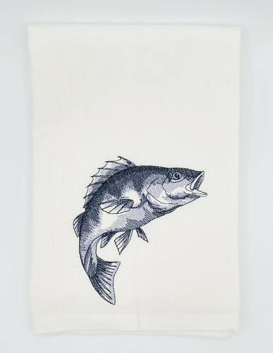 YELLOW PERCH SKETCH MACHINE EMBROIDERED FLOUR SACK DISH TOWEL | eBay