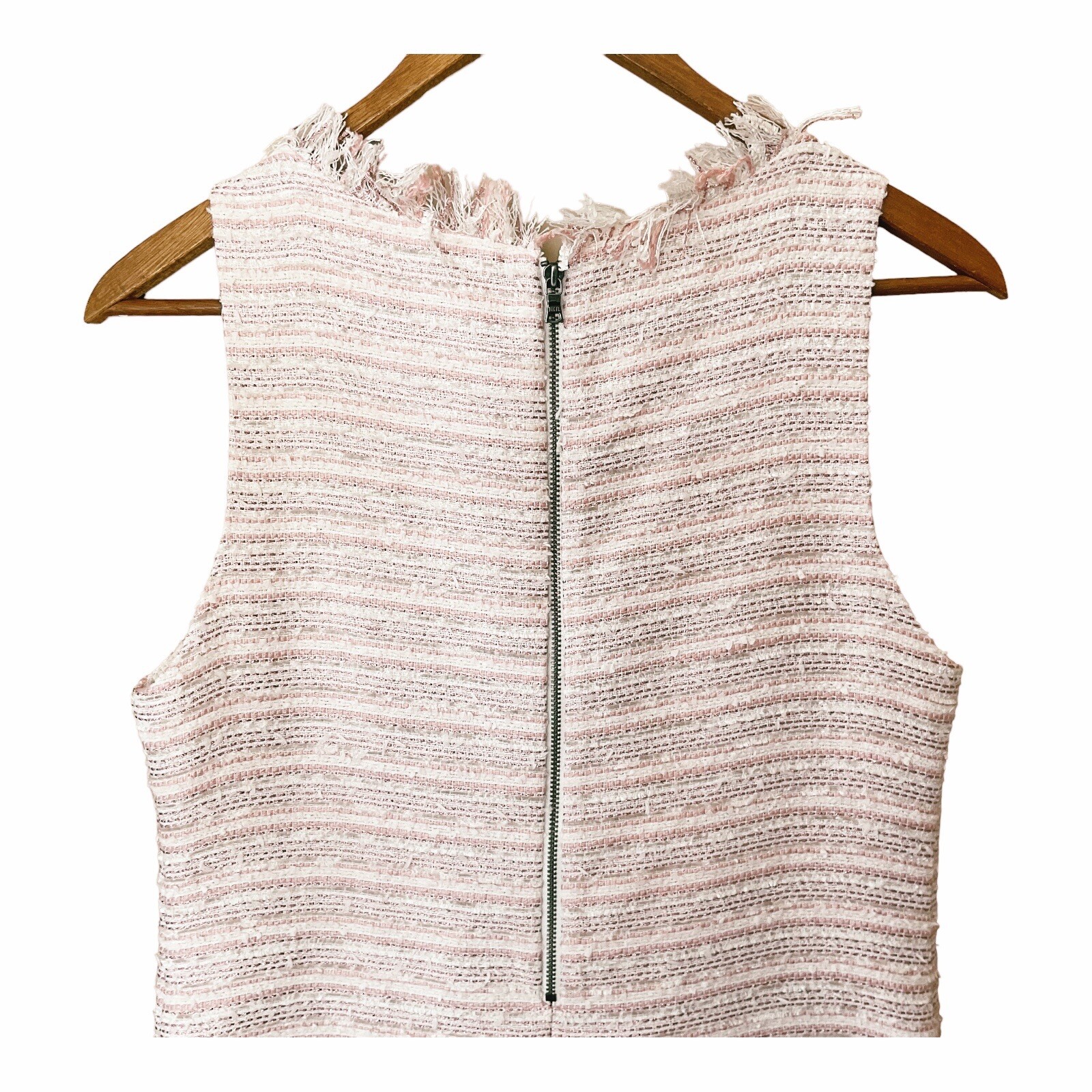 Alice & Olivia Ruby Tweed Fringe Mini Shift Dress Blu… - Gem