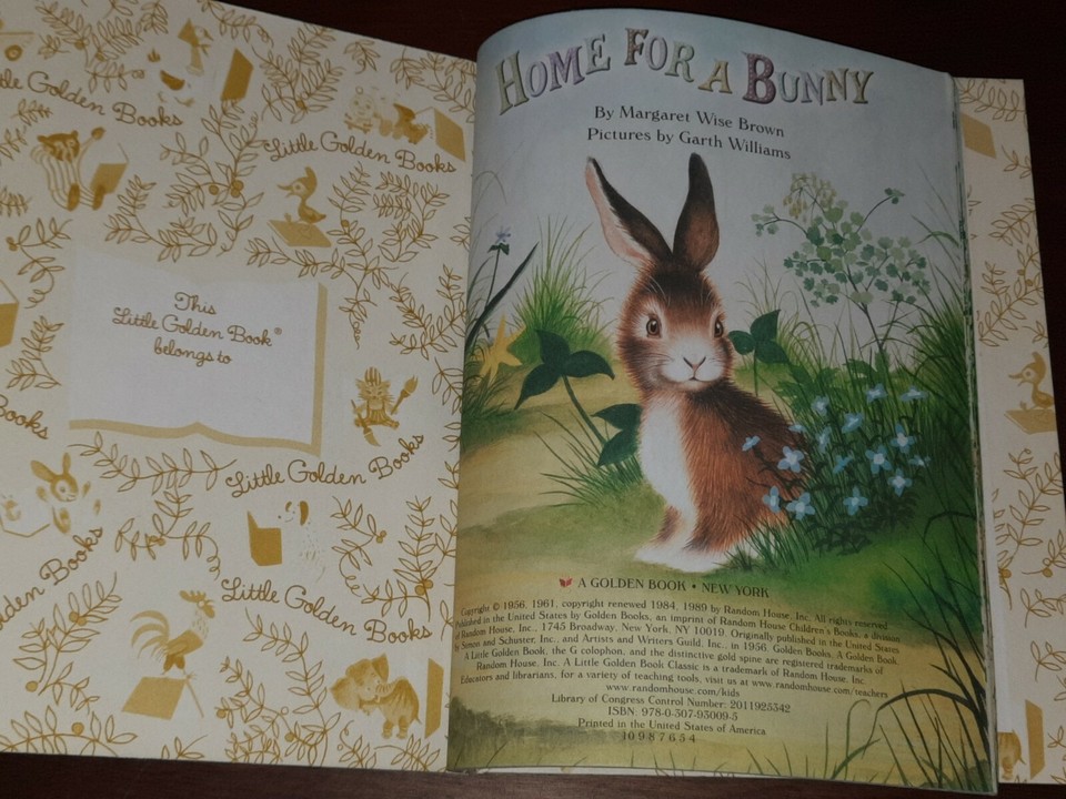 Home for a Bunny by Margaret Brown Illustrator Garth Williams 4th PRT ...