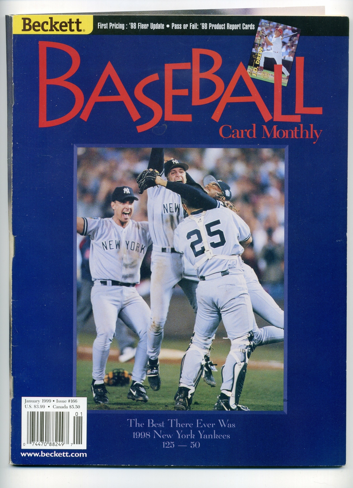 Beckett Baseball Magazine #166 January 1999 New York Yankees Champions ...