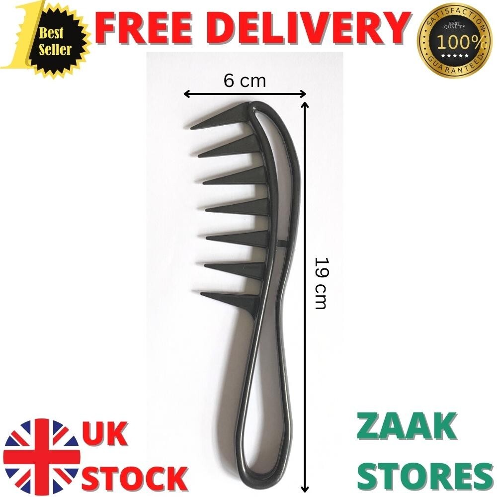 Barber Wide Shark Toothed Rake Hollow Comb-Thick & Afro Hairdressing ...