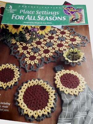 Crochet Sunflowers, Etc Annies Attic Patterns Place Settings for All Seasons | eBay