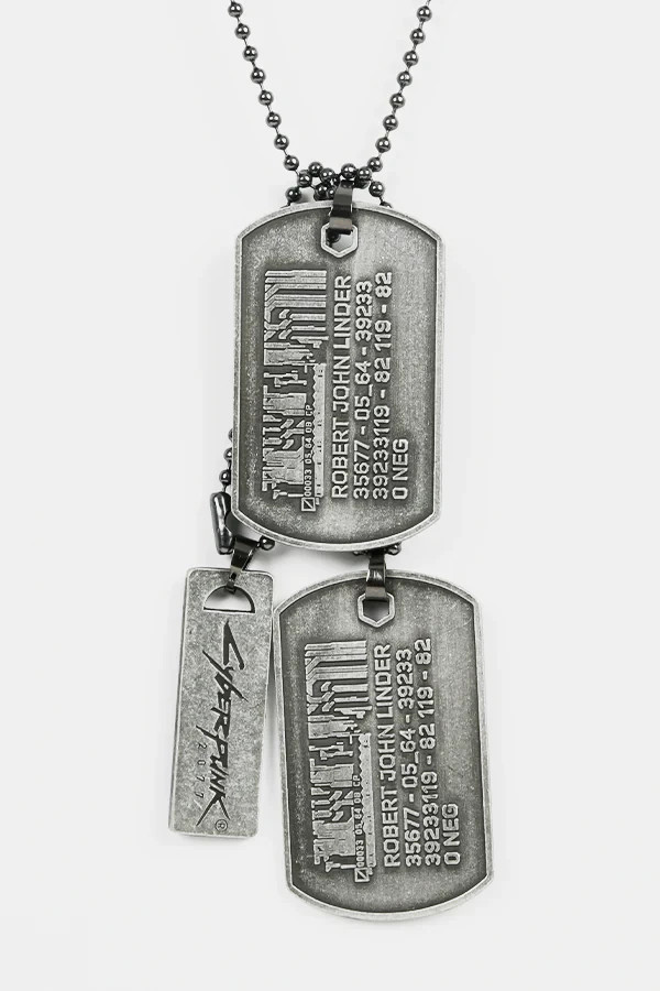 Cyberpunk 2077 Johnny Silverhands Dog Tags Pendant Charm + Chain ...