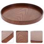 Serving Tray With Handles Table Top Display Stand Wooden Round Decor ...