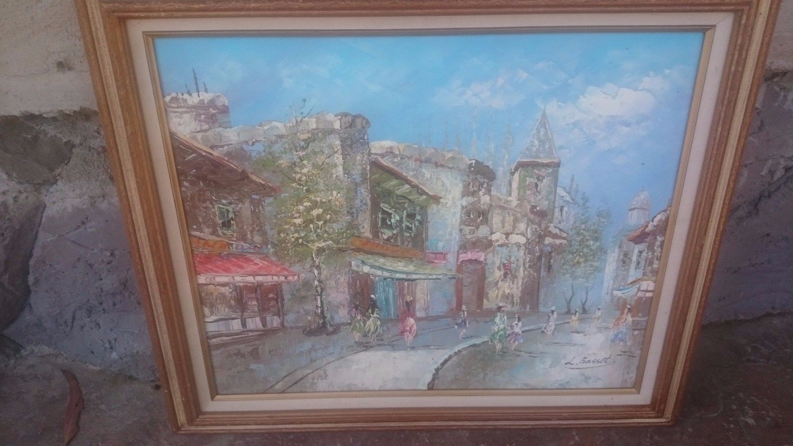 Signed Louis Basset Original Oil Canvas Painting.Parisian Street Listed ...