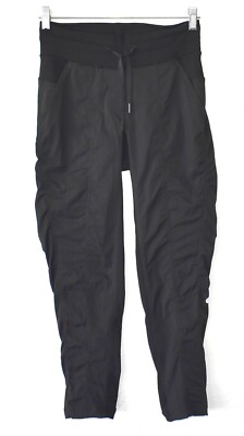 B2 NEW LULULEMON ATHLETICA Black Striped Elastic Panels Pants Size 4 | eBay