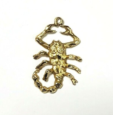 14k Yellow Gold Detailed Scorpion Charm | eBay