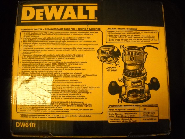 Dewalt DW618 2-1/4 HP Router for sale online | eBay