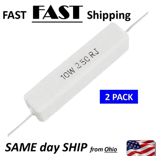 Heavy Duty Resistor 250 Ohm 10W Watt Ceramic Cement Resistors 10 watt ...