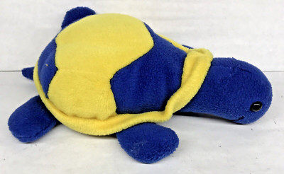 Nanco Turtle Stuffed 8.25” Blue w/Yellow Shell Plush Sea Animal ...