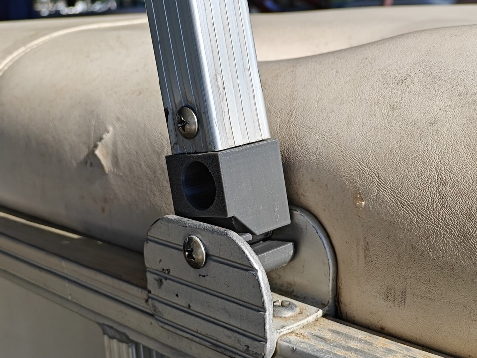 New Bennington Style Pontoon Bimini Top Square Connector End Bracket ...