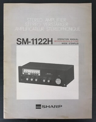 SHARP SM-1122H - MANUALE ORIGINALE - PER AMPLIFICATORE - 16 PAGINE | eBay