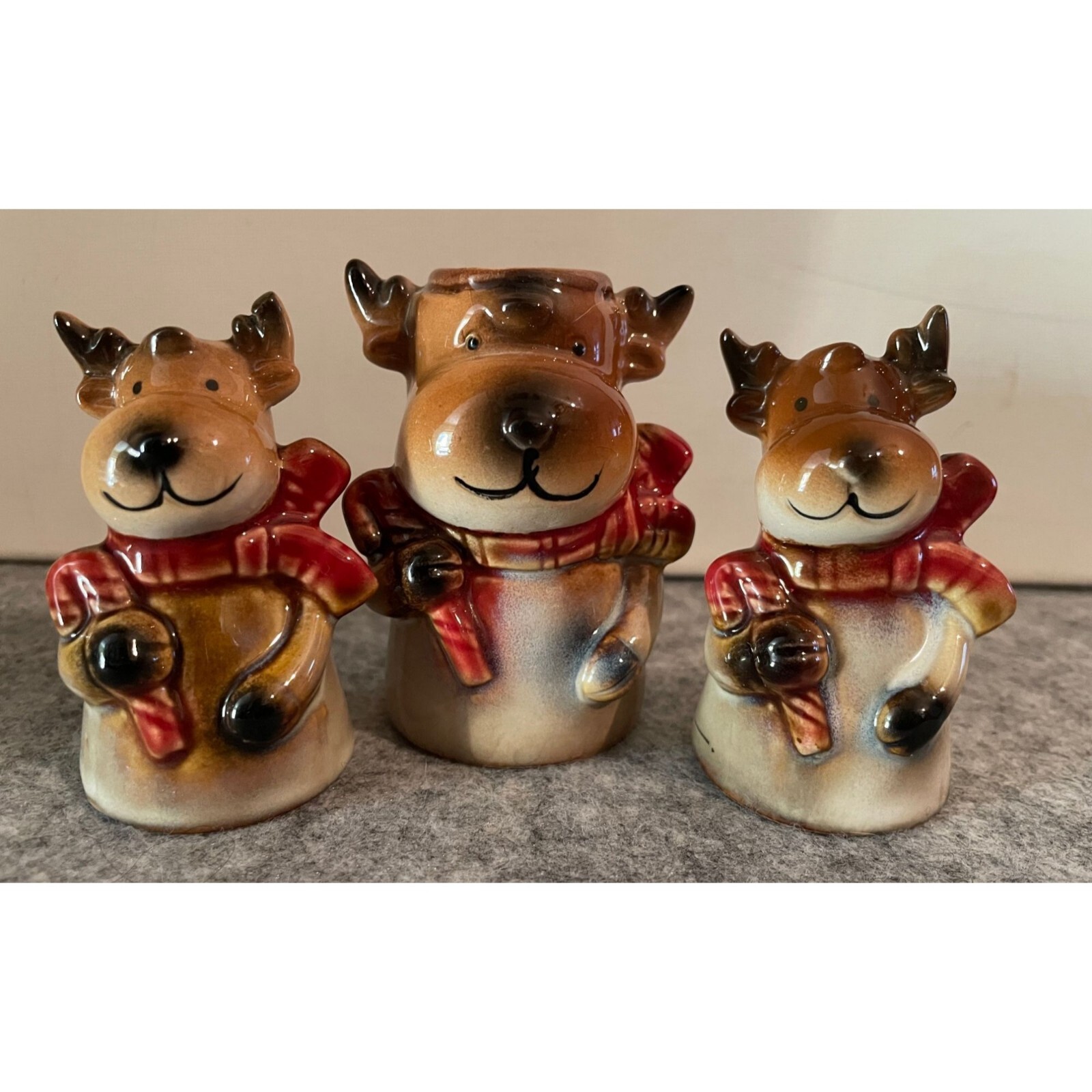 Moose Salt and Pepper Shakers and Toothpick Holder 3 to 3.5 inches #1030 | eBay