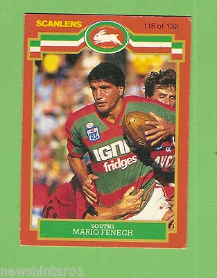 1986 SCANLENS SOUTH SYDNEY RABBITOHS RUGBY LEAGUE CARD #116 MARIO ...