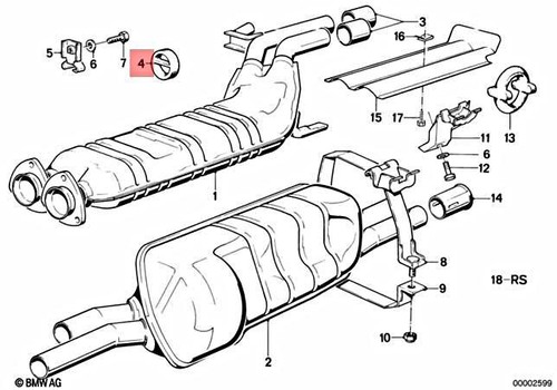 Genuine BMW E24 E31E32 E34 525i 530i 535i 525i Exhaust System Hanger ...