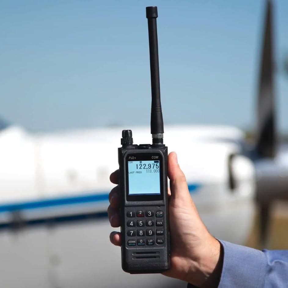 PJ2+ COM Aviation Handheld Radio with Easy-to-Read Oversized Screen ...