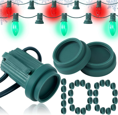 50 Pcs Christmas Light Socket Safety Cap Plugs for C7 and C9 Bulbs ...
