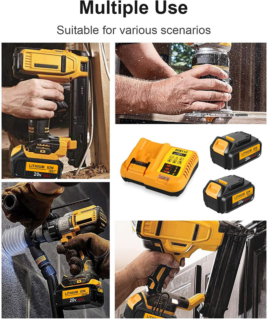 1~4x 9.0AH For DeWalt 18V BATTERY 7.0Ah LI-Ion for DCB182 for DCB200-2 ...