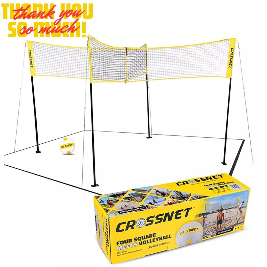 CROSSNET Four Square Volleyball Net with Carrying Backpack & Ball | eBay