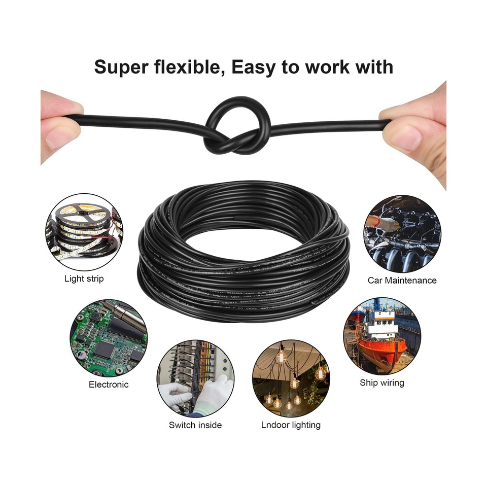 10 Gauge 2 Conductor Wire 10 AWG Electrical Wire Stranded PVC Cord ...