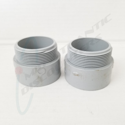 2 Kraloy 2" PVC Terminal Adapter Threaded on one end Conduit Fittings ...