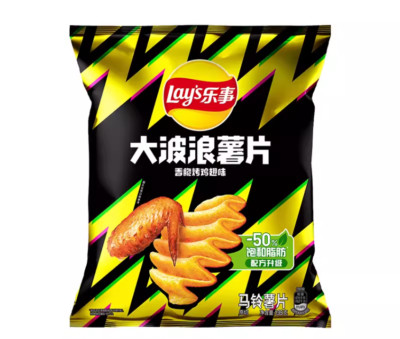 Big waves chips/crispy roasted chicken wings/1pack/135g/大波浪薯片/香脆烤鸡翅味/1包 ...