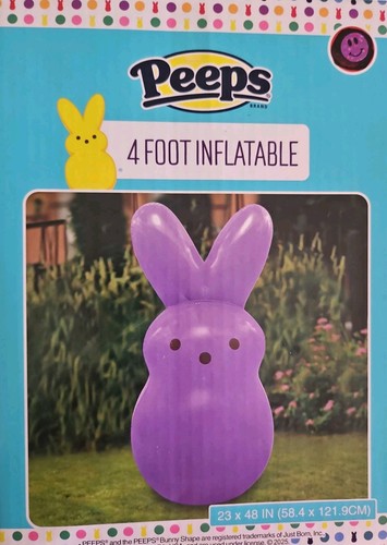 Peeps 4’ Inflatable PURPLE Easter Bunny - Blow Up 4ft Bunny Outdoor ...