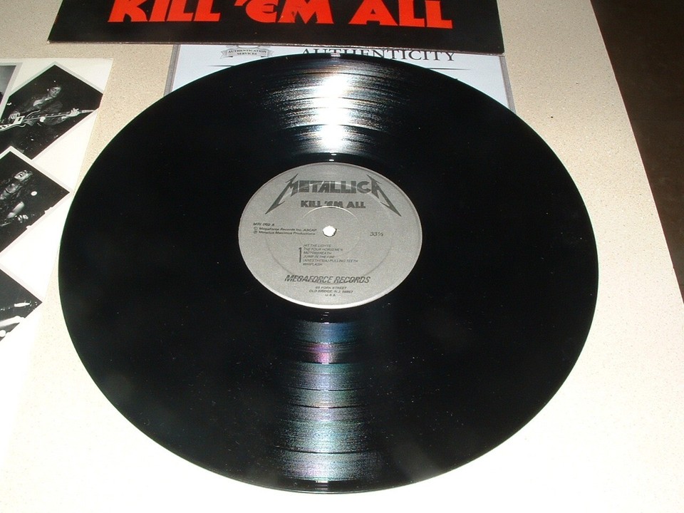 METALLICA 1983 MEGAFORCE RECORDS "KILL EM ALL" /500 LP 4X SIGNED BAS ...