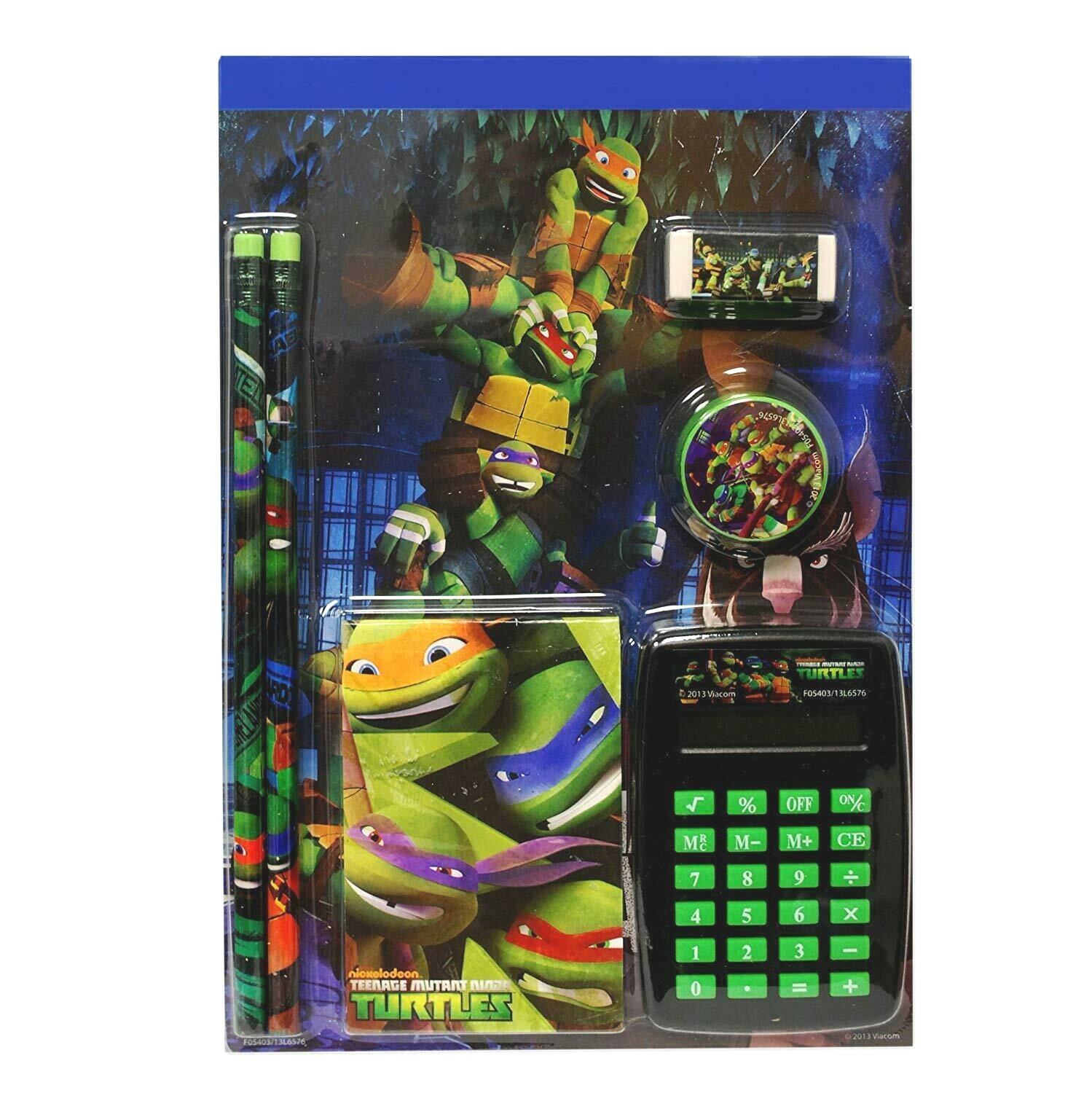 Teenage Mutant Ninja Turtles Calculator Set Stationery 2 Pencils Eraser ...