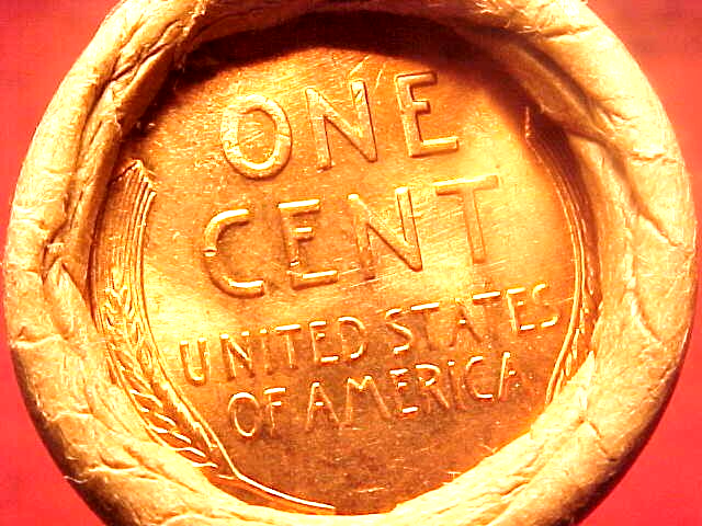 TAILS / TAILS OBW BU LINCOLN WHEAT PENNY ROLL YEAR UNKNOWN OLD VINTAGE ...