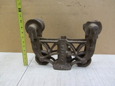 VTG ANTIQUE PORTER 42 43 HAY CARRIER BARN TROLLEY CARRIER FARM PULLEY ...