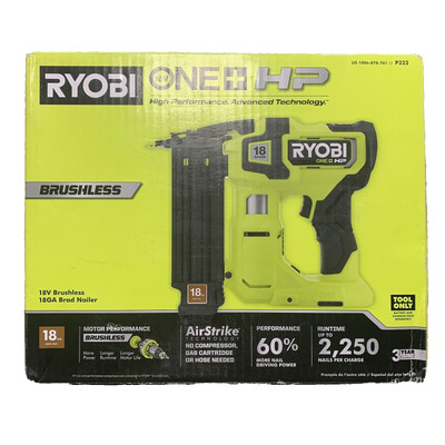 RYOBI ONE+ HP 18V Brushless Brad Nailer Gun Tool Only (P322) - SEALED ...