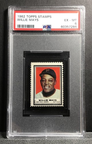 1962 Topps Stamps Willie Mays HOF SAN FRANCISCO GIANTS ** PSA 6 EX-MT ...