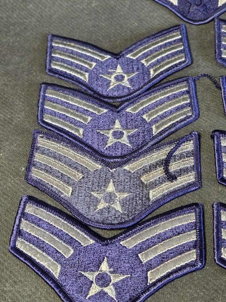 9 USAF US Air Force Staff Sergeant Chevrons Stripes E5 E-5 Stripe Rank ...