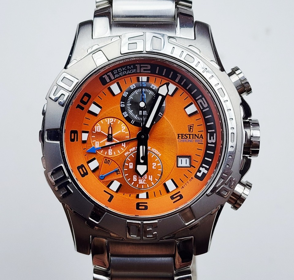 Men's ALARM CHRONOGRAPH Watch FESTINA "Chrono Bike" 16177. In BOX | eBay