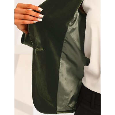 Allegra K Women's Halloween Office Solid Shawl Collar Jetted Pockets ...