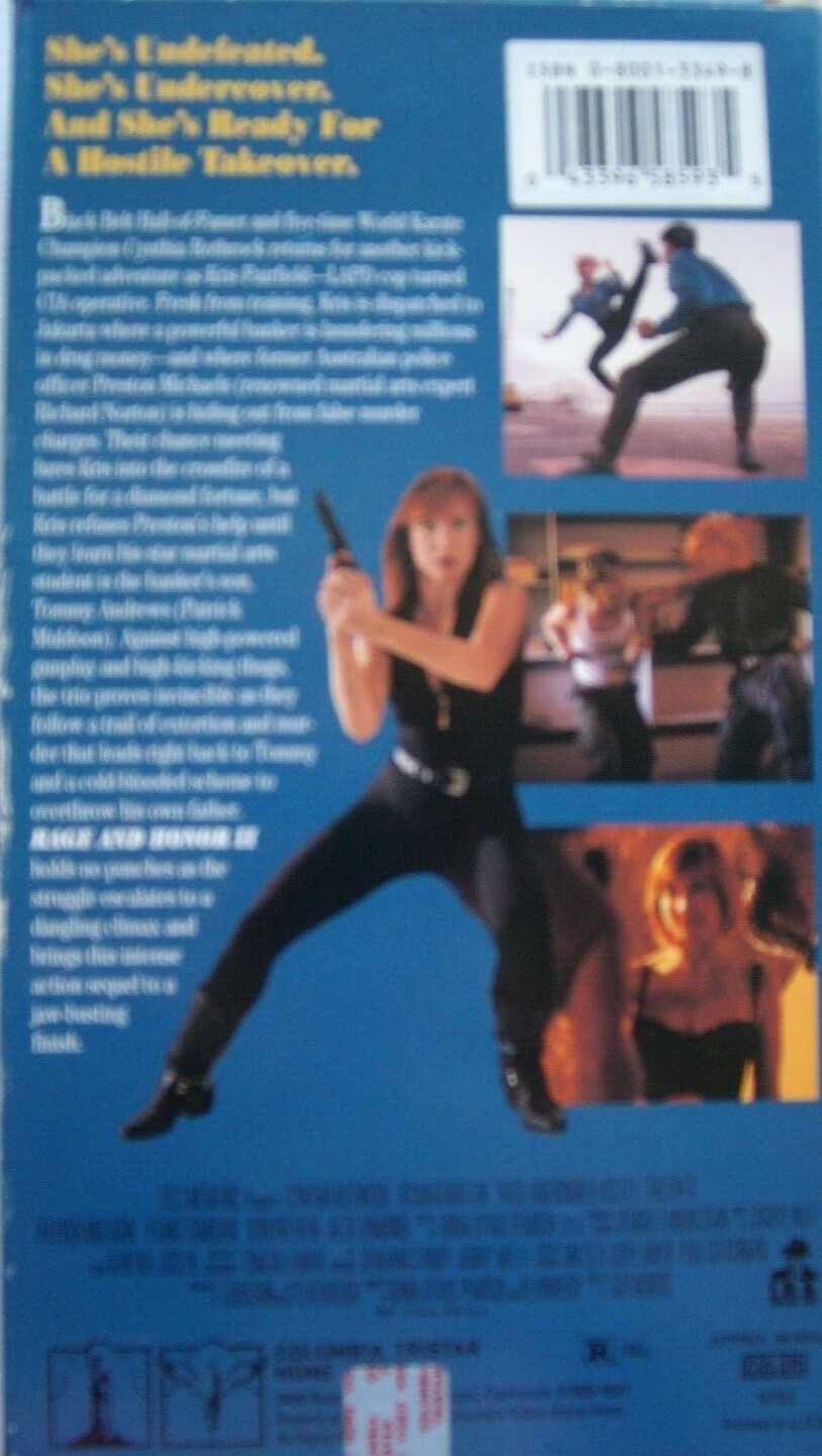 Rage and Honor II: Hostile Takeover (VHS, 1994) Cynthia Rothrock ...