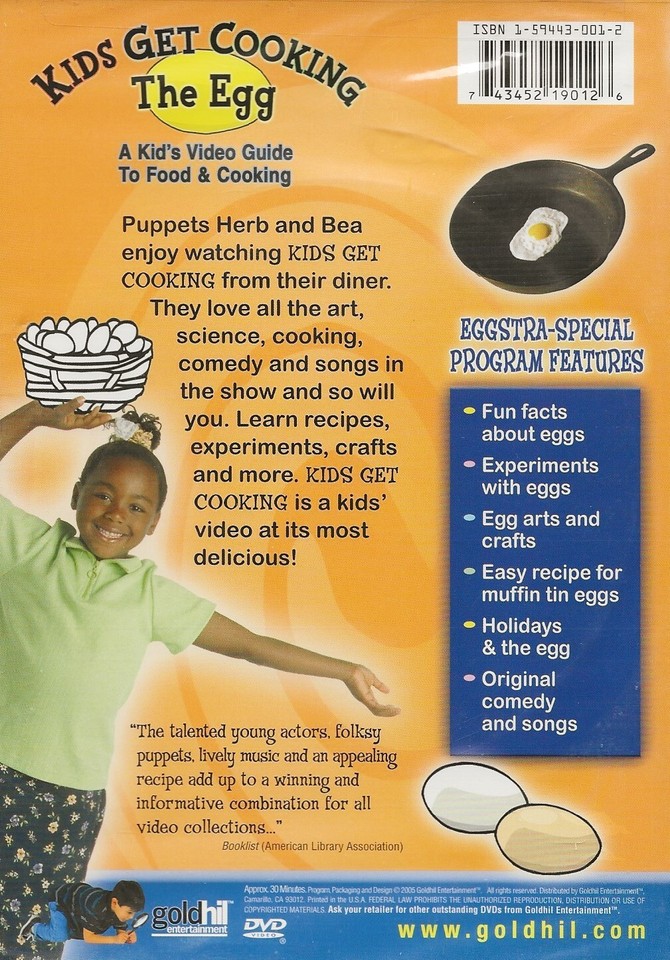 KIDS GET COOKING-THE EGG-DVD+ACTIVITY GUIDE-NEA-STILL FACTORY SEALED ...