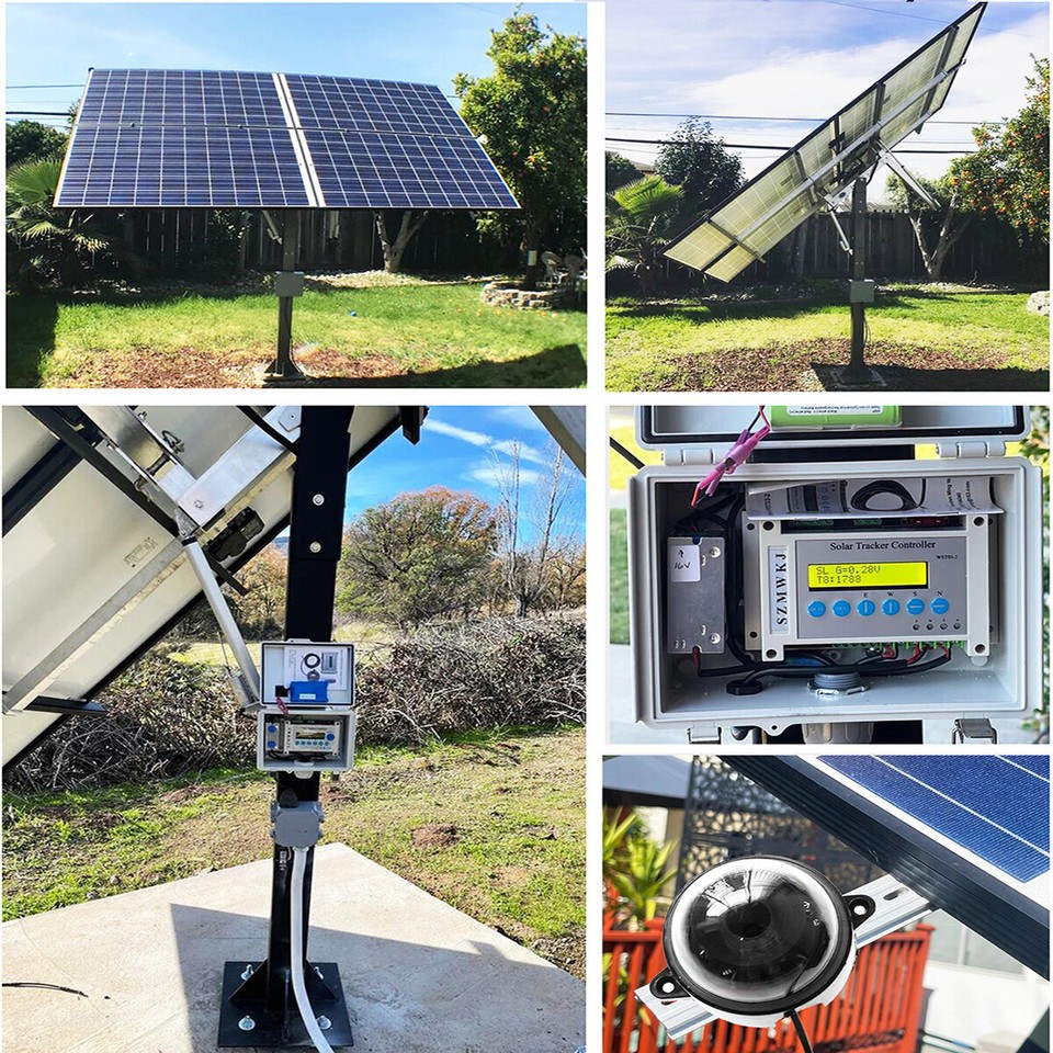 DC12V Dual Axis Solar Panel Tracking Controller System W/ 6000N Linear ...